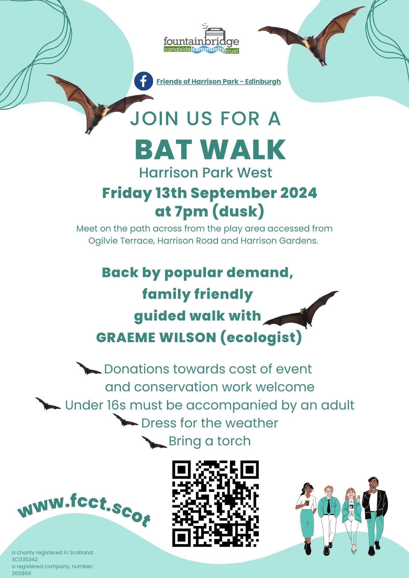 Bat Walk Harrison Park 2024 – Fountainbridge Canalside Community Trust